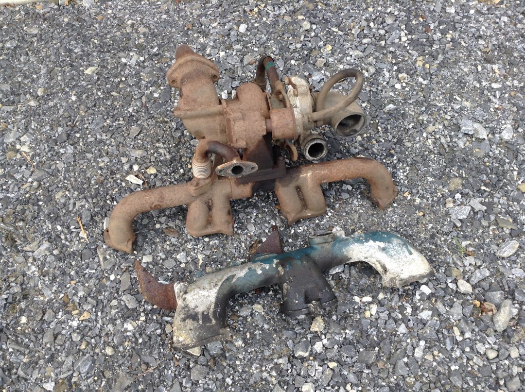 Intake Manifold with Turbo - used Scout II Nissan Diesel Sd33T - IH Scout